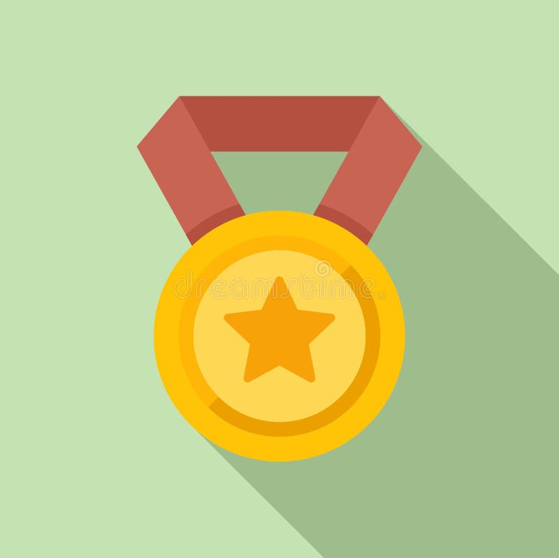 Medal Award Icon Flat Vector. Reward Winner Stock Vector - Illustration ...