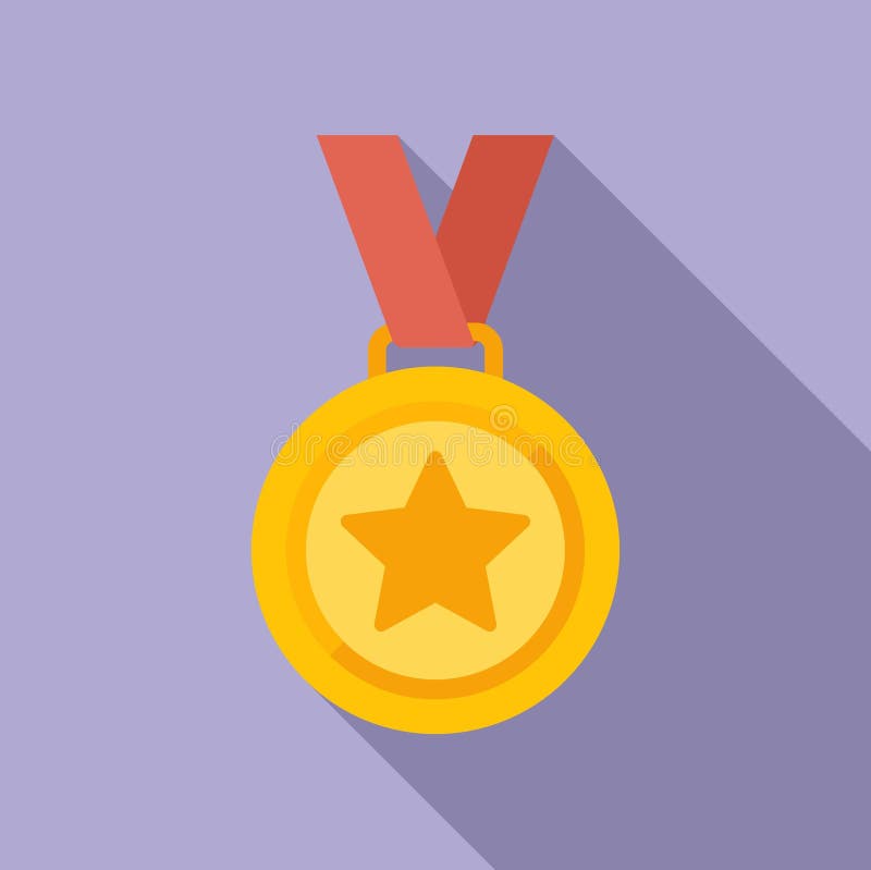 Medal Award Icon Flat Vector. Winner Reward Stock Vector - Illustration ...
