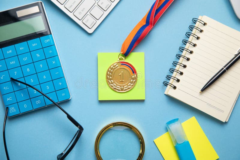 Medal Awards for Winner with a Business Objects Stock Photo - Image of ...