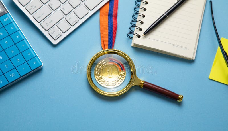 Medal Awards for Winner with a Business Objects Stock Photo - Image of ...