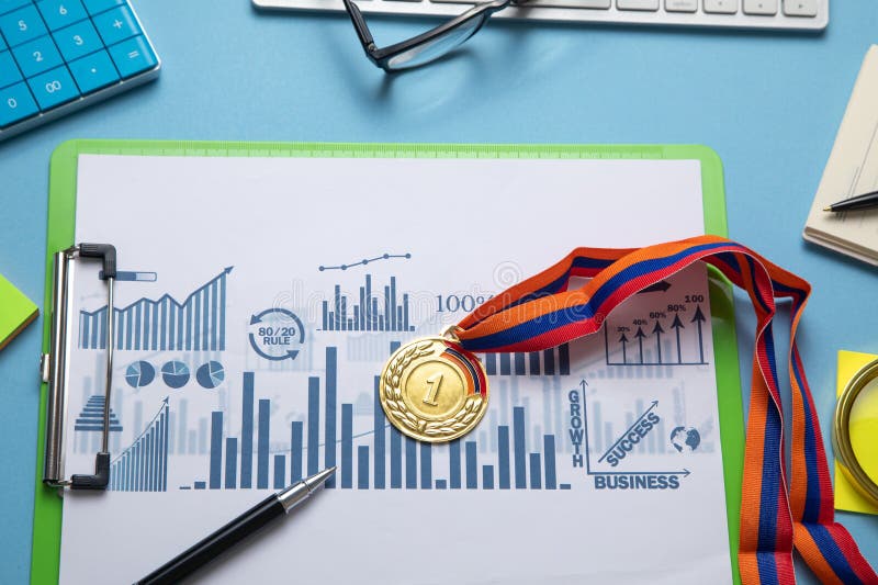 Medal Awards for Winner with a Business Objects Stock Photo - Image of ...