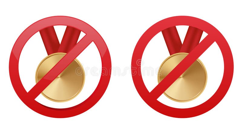 Medal Ban Prohibit Icon. Not Allowed Award Stock Vector - Illustration ...