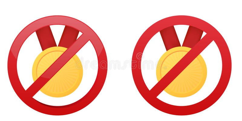 Medal Ban Prohibit Icon. Not Allowed Awards . Stock Vector ...