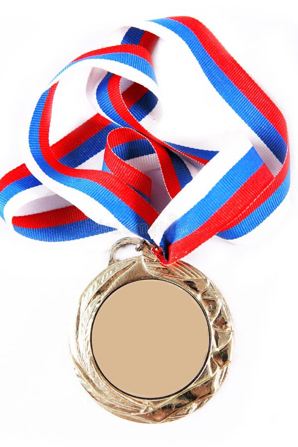 Medal and color Ribbon stock image. Image of medal, metal - 6614915
