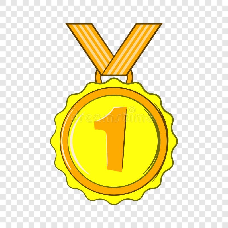 Medal For First Place Icon, Cartoon Style Stock Vector - Illustration ...