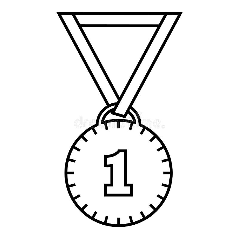 Medal First Place Icon Outline Style Stock Illustrations – 1,300 Medal ...