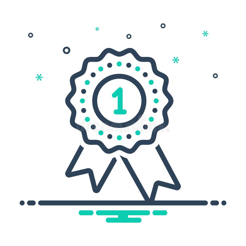 Mix Icon for Medal, Batch and Prize Stock Vector - Illustration of logo ...