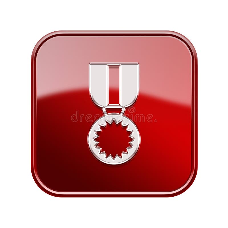 Medal icon glossy red.. stock illustration. Illustration of object ...