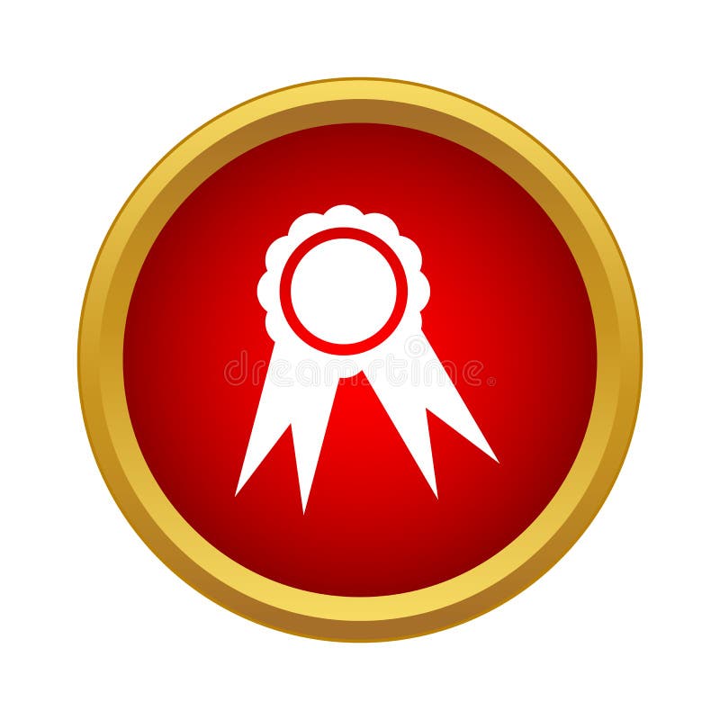 Medal icon, simple style stock vector. Illustration of gold - 81640722