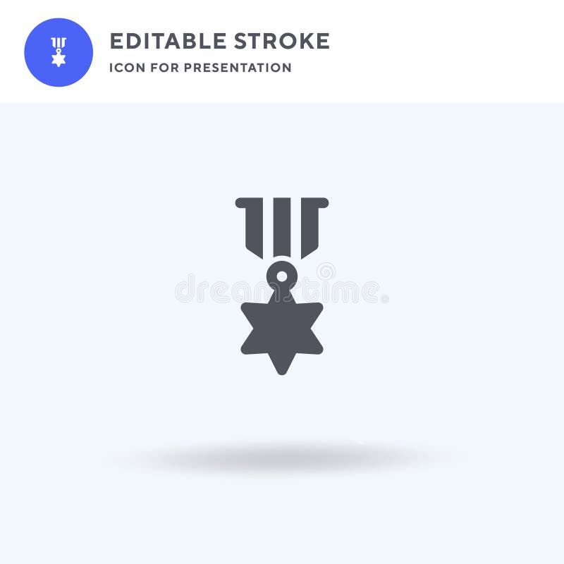 Medal Icon Vector, Filled Flat Sign, Solid Pictogram Isolated on White ...