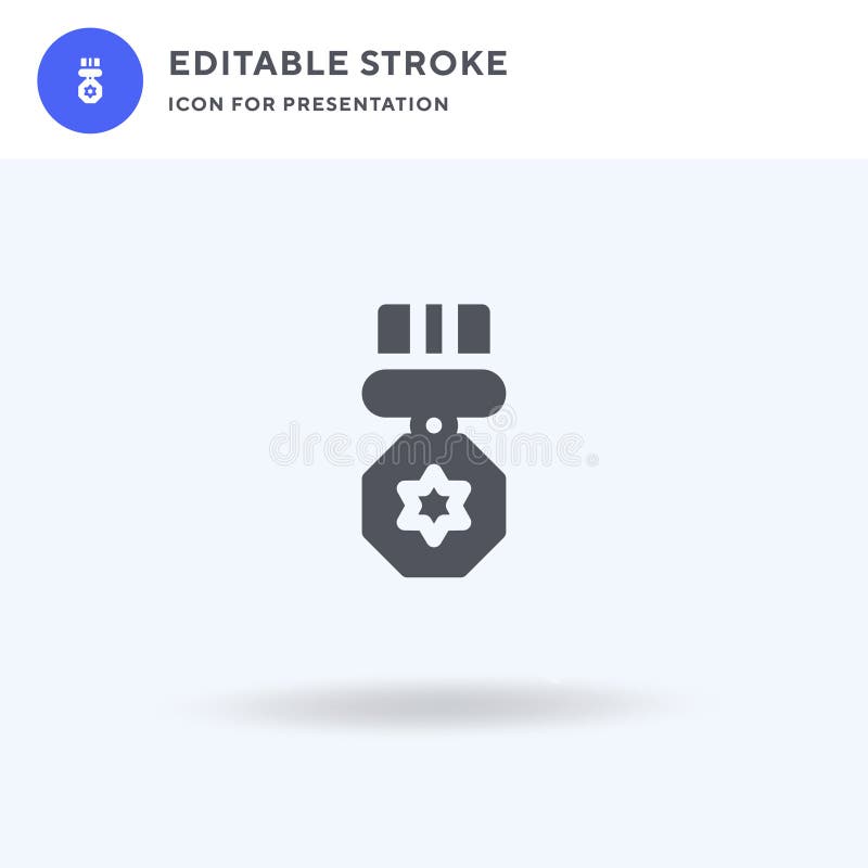 Medal Icon Vector, Filled Flat Sign, Solid Pictogram Isolated on White ...