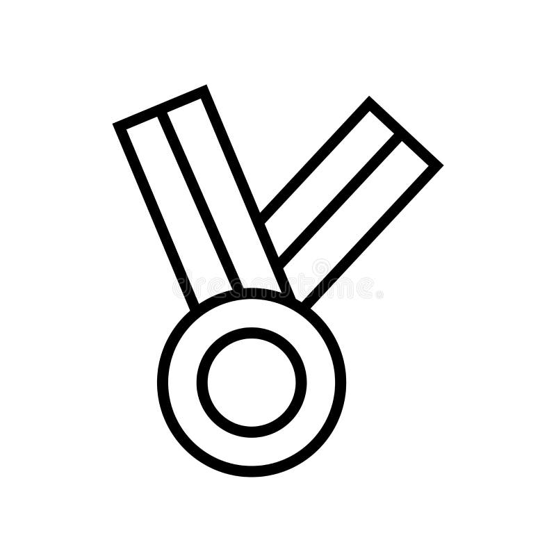 Medal Icon Vector Isolated on White Background, Medal Sign , Linear ...