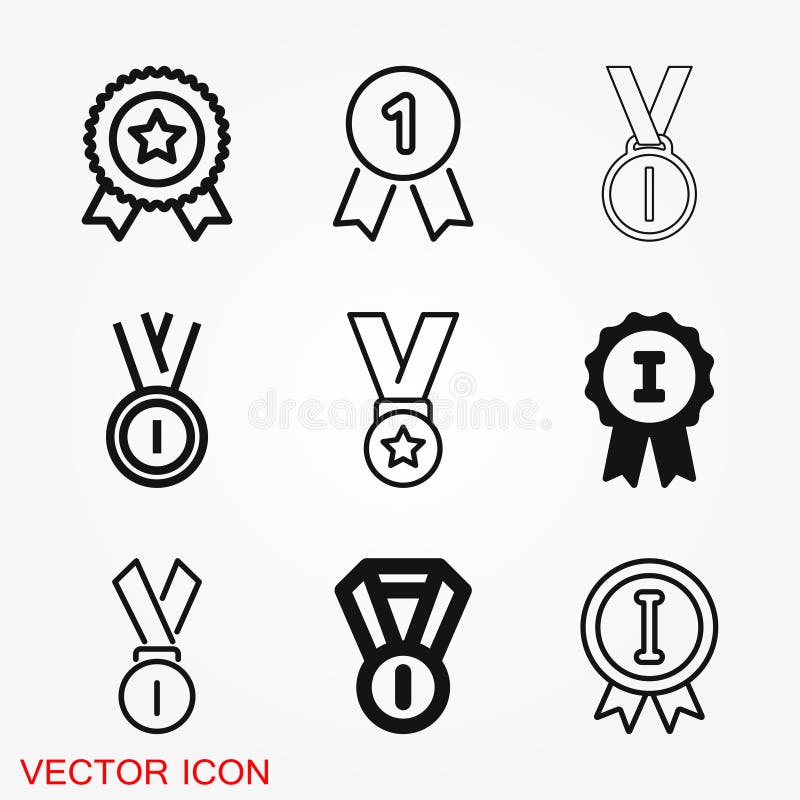 Medal Icon, Vector Logo, Medal Symbol for Your Web Site Stock ...