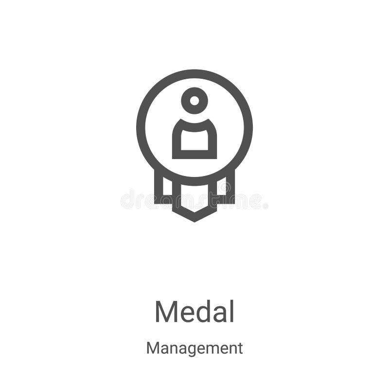 Medal Icon Vector from Management Collection. Thin Line Medal Outline ...