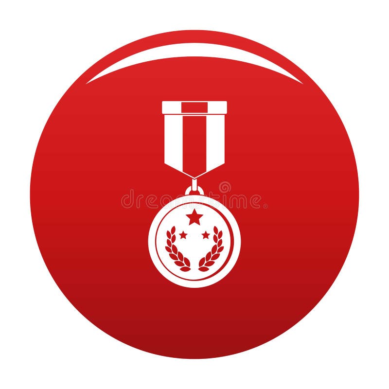Medal icon vector red stock vector. Illustration of leadership - 153531506