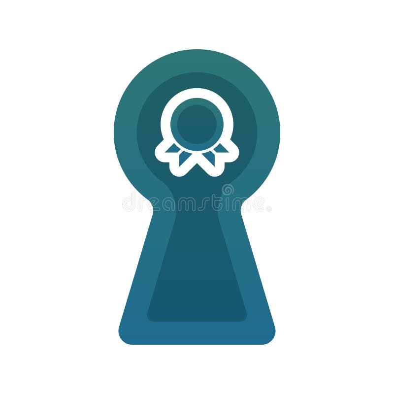 Medal Keyhole Gradient Logo Design Template Icon Stock Vector ...