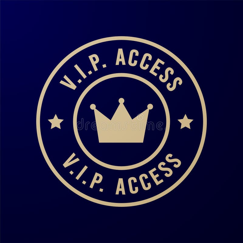 Golden VIP Access Medal or Stamp with Crown Icon Stock Vector ...