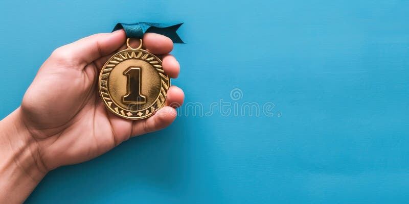 Medal number one stock illustration. Illustration of gold - 327975897