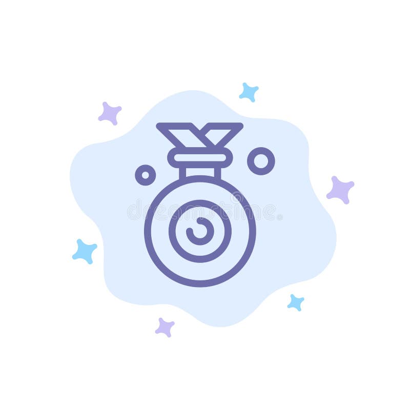 Medal, Olympic, Winner, Won Blue Icon on Abstract Cloud Background ...