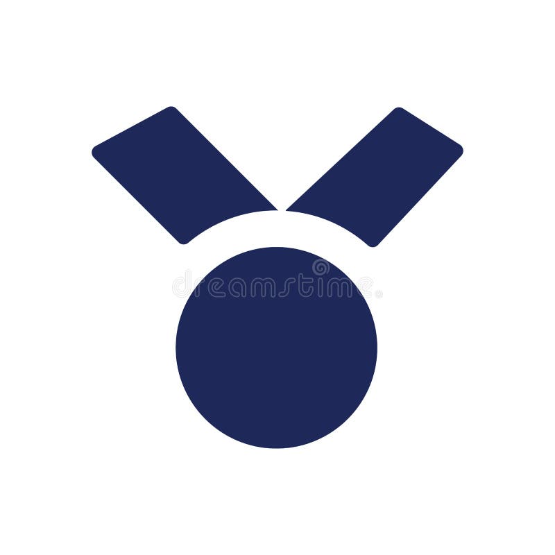 Medal with Ribbon Black Glyph Ui Icon Stock Vector - Illustration of ...