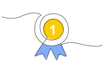 Gold Medal Continuous Line Drawing Stock Illustrations – 67 Gold Medal ...