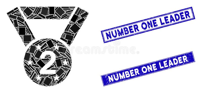 Medal Second Mosaic and Distress Rectangle Number One Leader Watermarks ...