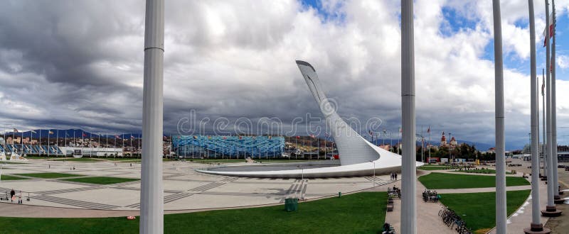 Medal Square and Olympic Torch in Sochi Stock Image - Image of square ...