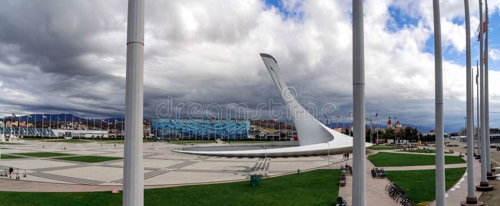 Medal Square and Olympic Torch in Sochi Stock Image - Image of square ...