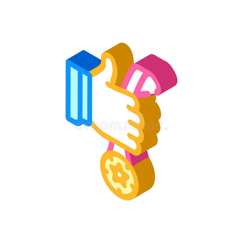 Medal for Successful Work Isometric Icon Vector Illustration Stock ...