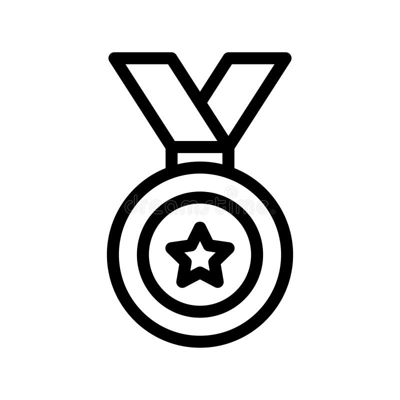 Medal vector line icon stock vector. Illustration of line - 136449062