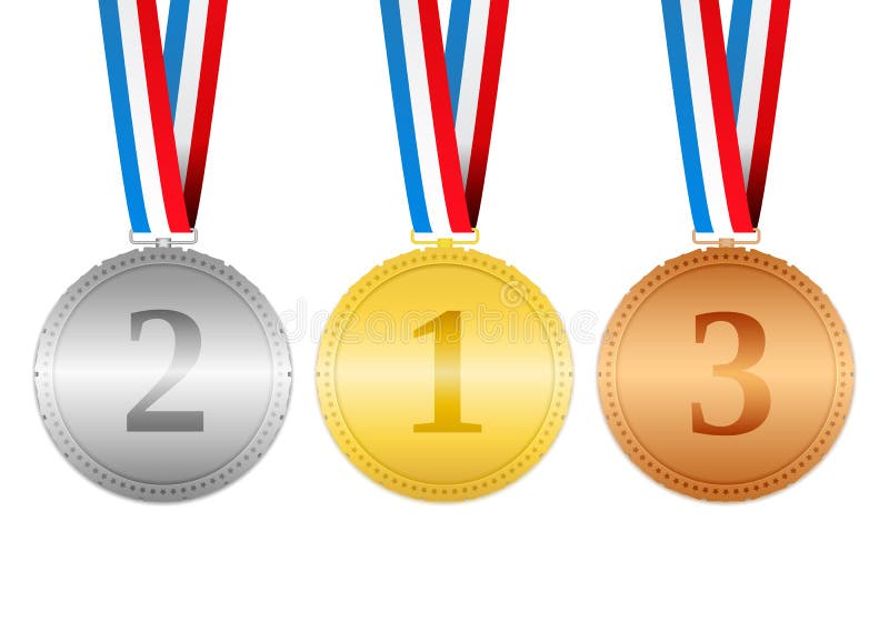 Medaljer med band vektor illustrationer. Illustration av cirkel - 61166574