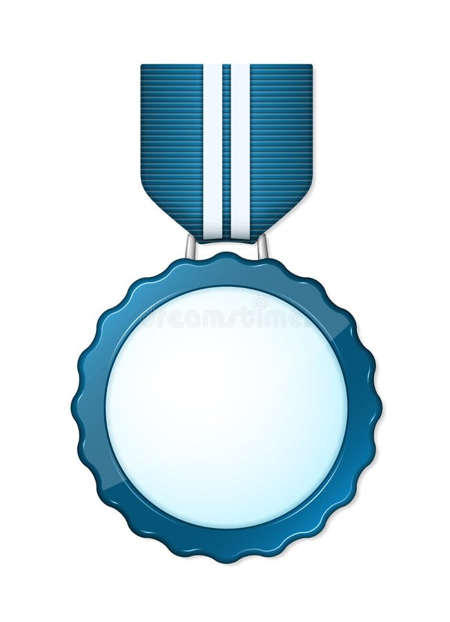 Medalla Azul Con Icono De Estrella Aislado Sobre Fondo Blanco. Signo De ...