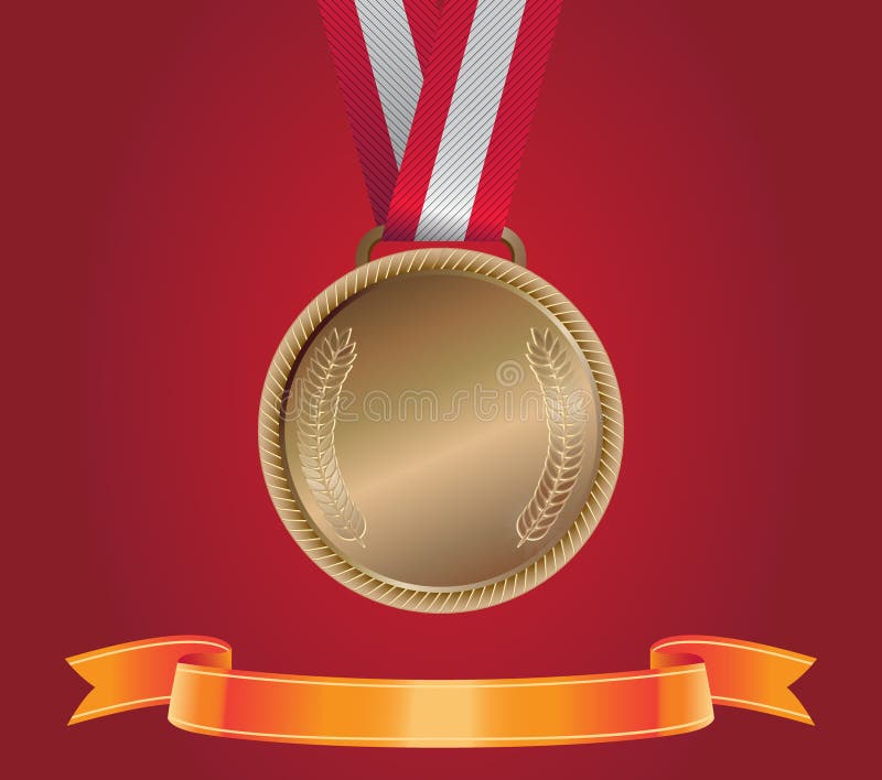 Medalla de bronce, vector ilustración del vector. Ilustración de ... Medalla de bronce, vector ilustración del vector. Ilustración de ...