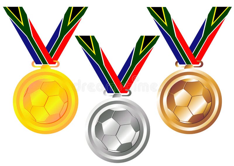 Medallas del fútbol ilustración del vector. Ilustración de juegos ...