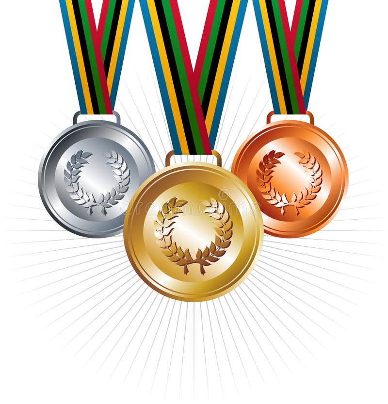 Medalla Del Oro, De Plata Y De Bronce Con Las Cintas Ilustración del ... Medalla Del Oro, De Plata Y De Bronce Con Las Cintas Ilustración del ...