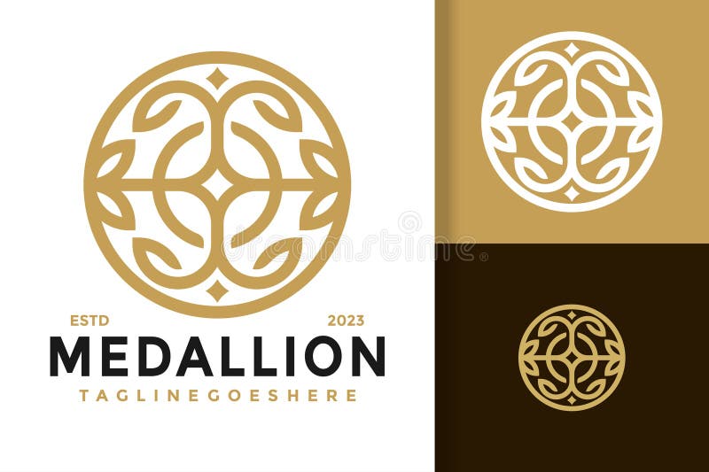 Medallion Beauty Flower Logo Vector Icon Illustration Stock Vector ...