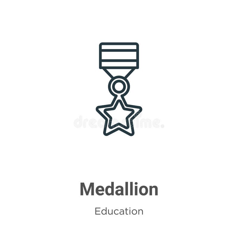 Medallion Outline Vector Icon. Thin Line Black Medallion Icon, Flat ...