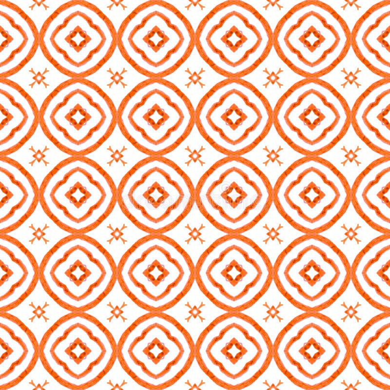 Medallion Seamless Pattern. Orange Imaginative Stock Illustration ...