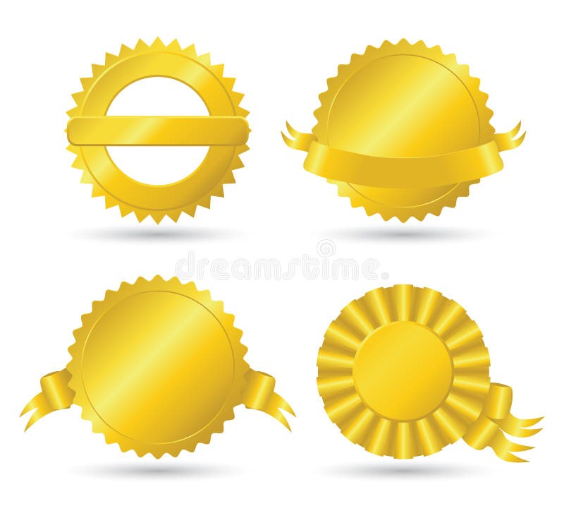 Medallones de oro ilustración del vector. Ilustración de muestra - 19578414