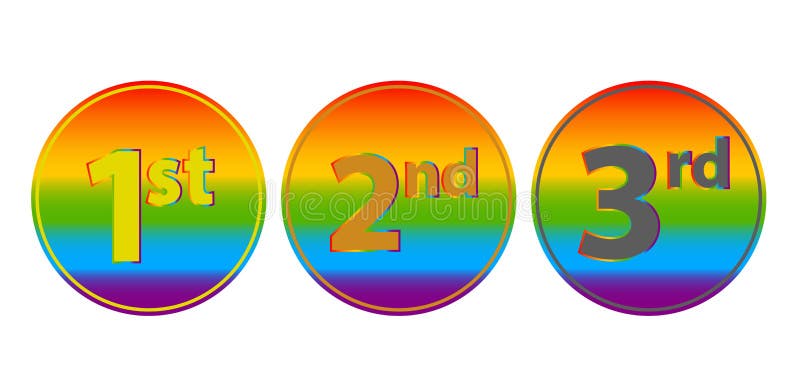 Medals for the First, Second, Third Place in Rainbow Love Concept. LGBT ...
