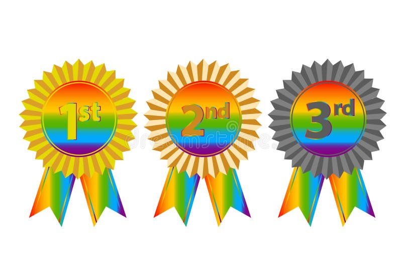 Medals for the First, Second, Third Place in Rainbow Love Concept. LGBT ...