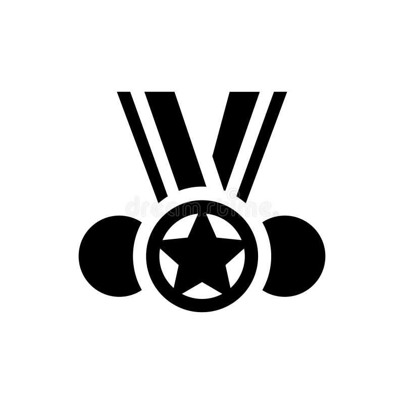 Medals Icon with Shadow in White. Vector Illustration Stock Vector ...