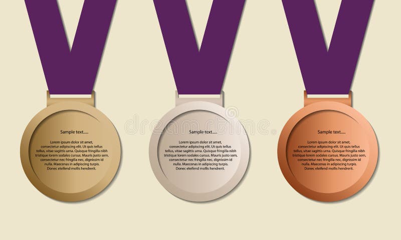 Olympic Medal with Ribbon Set, Vector Illustration Stock Vector ...