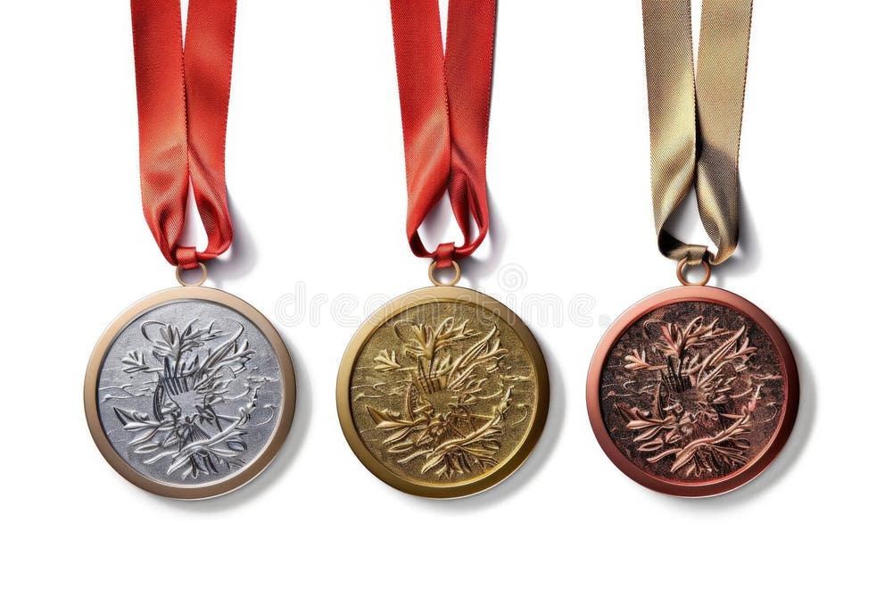 Medals on a White Background, Perfect for Awards or Recognition Stock ...