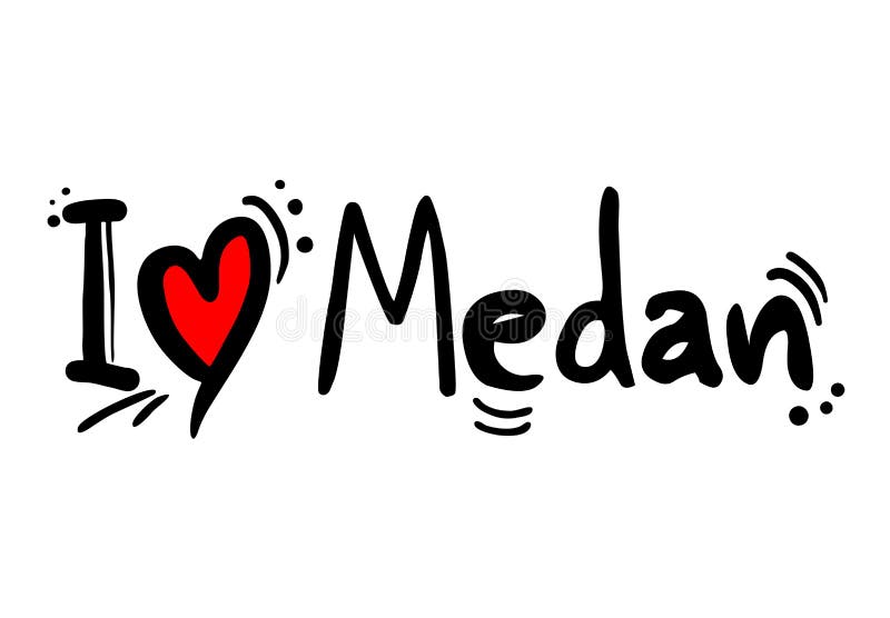 Medan City Name Love Heart Visit Tourism Logo Icon Design Stock ...
