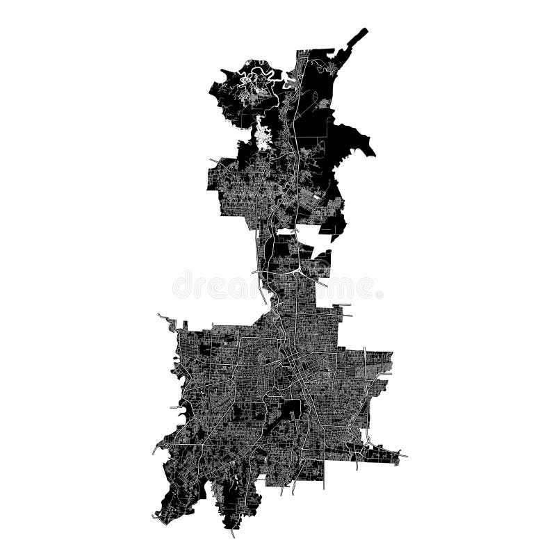 Medan, Indonesia, Black and White High Resolution Vector Map Stock ...