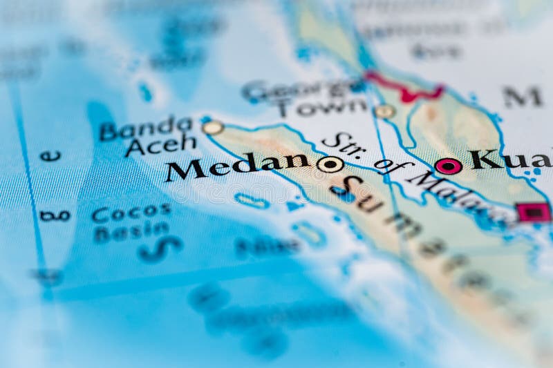 Medan, Indonesia Highlighted on a World Map Stock Image - Image of ...