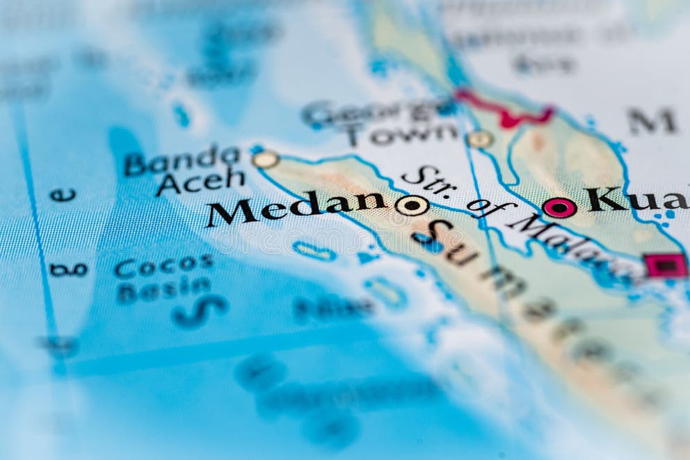 Medan, Indonesia Highlighted on a World Map Stock Image - Image of ...