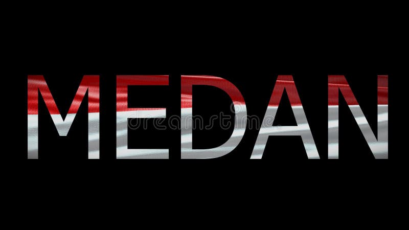 Medan Name on Transparent Background. Waving Flag Stock Video - Video ...