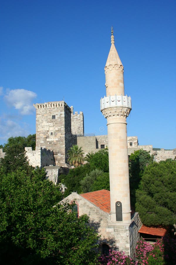 Medeival Tower and Mosque in Bodrum Castle Stock Photo - Image of east ...